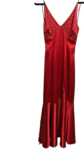 Flip Red Embellished Evening Gown (wedding, prom, dance) Size 3/4 Style ...