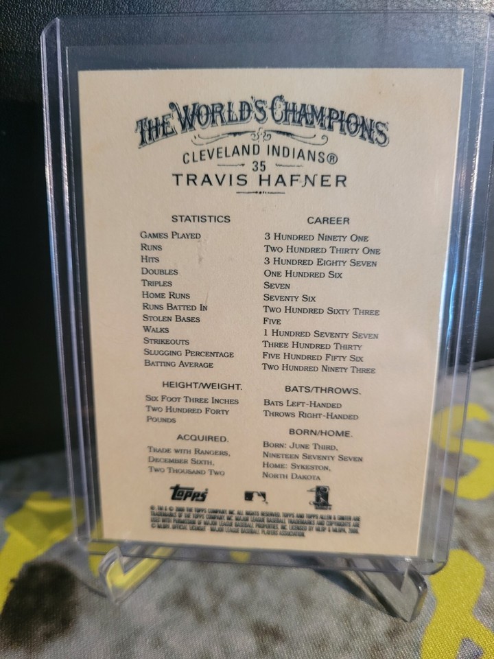 2006 Topps Allen & Ginter's Travis Hafner #35 SP Cleveland Indians ...