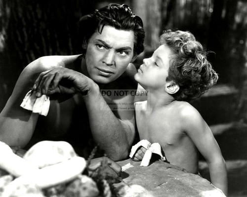 JOHNNY WEISSMULLER & JOHNNY SHEFFIELD "TARZAN FINDS A SON" - 8X10 PHOTO ...