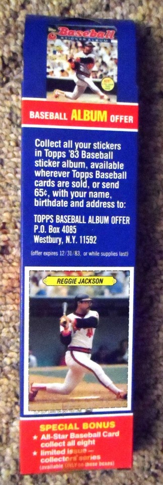 Scarce 1983 Topps Baseball Stickers Box/Set #4 -30 Stickers, Reggie ...