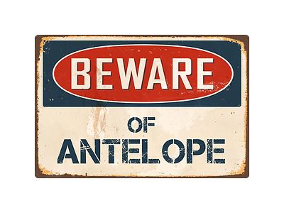 Beware Of Antelope 8" x 12" Vintage Aluminum Retro Metal Sign VS022 | eBay