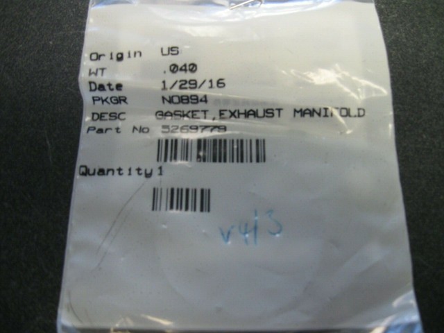 Cummins Genuine 5269779 Gasket Exhaust Manifold for sale online | eBay