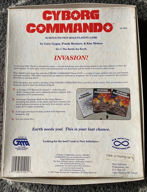 Cyborg Commando Set 1 The Battle for Earth Role Playing Game Gary Gygax ...