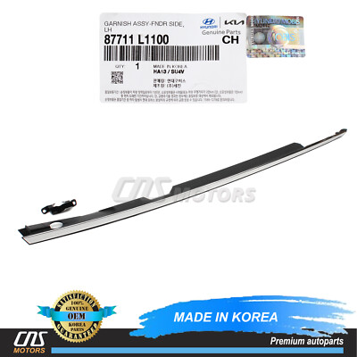 GENUINE Front Fender Chrome Molding LEFT for 20-23 Hyundai Sonata ...