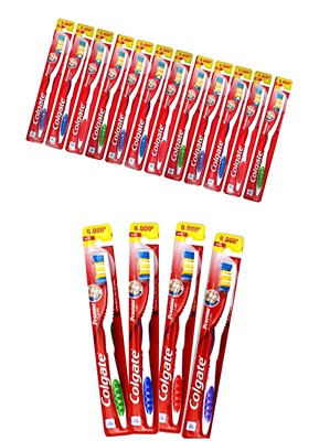 12 Pack Colgate Toothbrush Medium Hard Full Head Extra Clean Wholesale ...