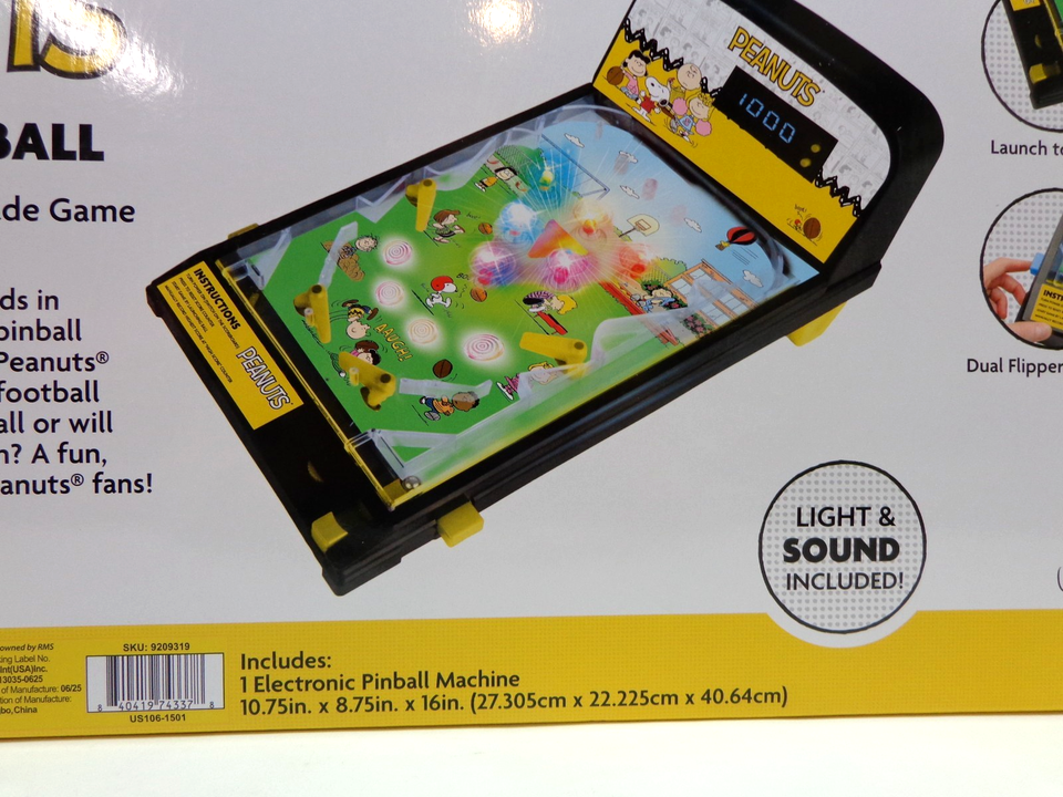 Peanuts SNOOPY Electronic Tabletop Arcade Game PINBALL Machine w ...