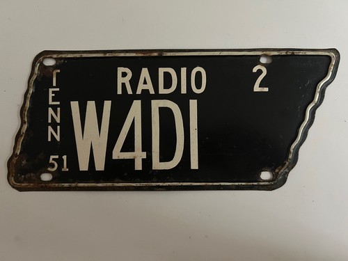 1951 Tennessee License Plate First Issue Amateur Radio Ham State Shaped ...