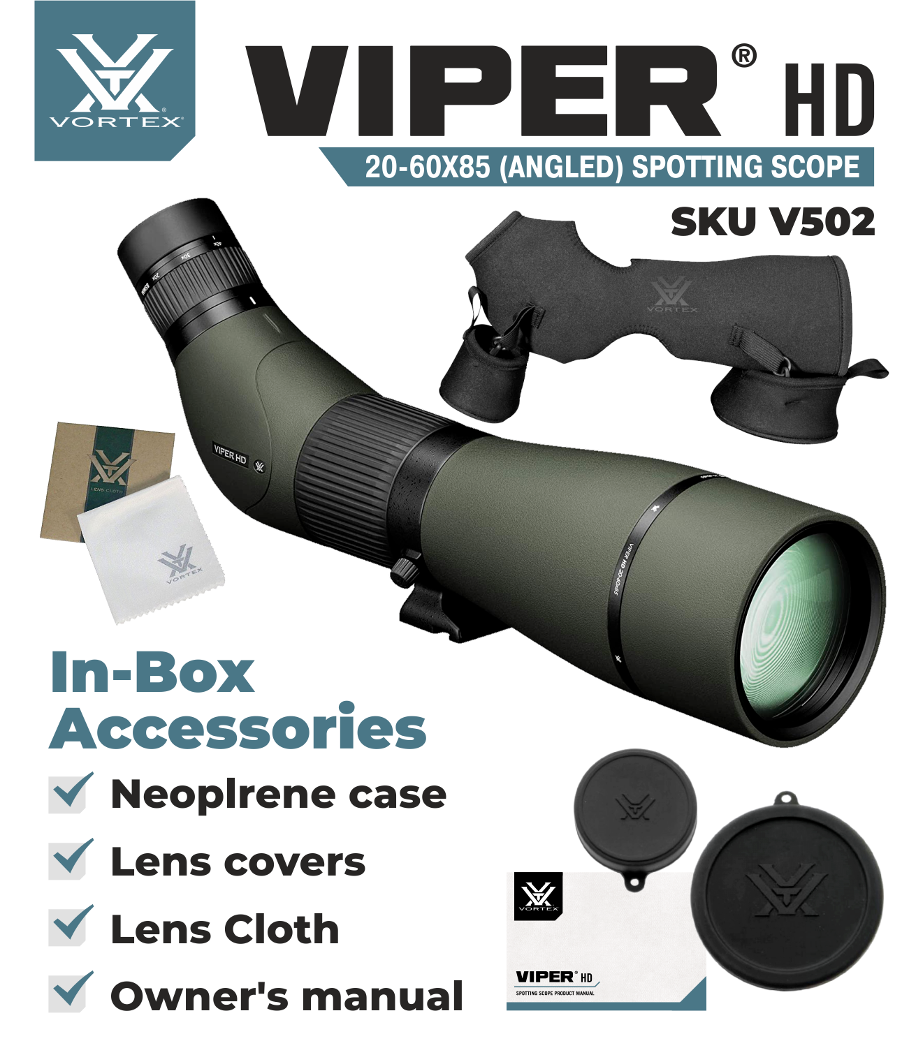 Vortex Viper HD 20-60x85 Spotting Scope - V502 for sale online | eBay