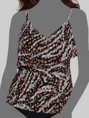 $124 Magicsuit Women's Black Chloe Natural Wonder Tankini Top Swimwear ...