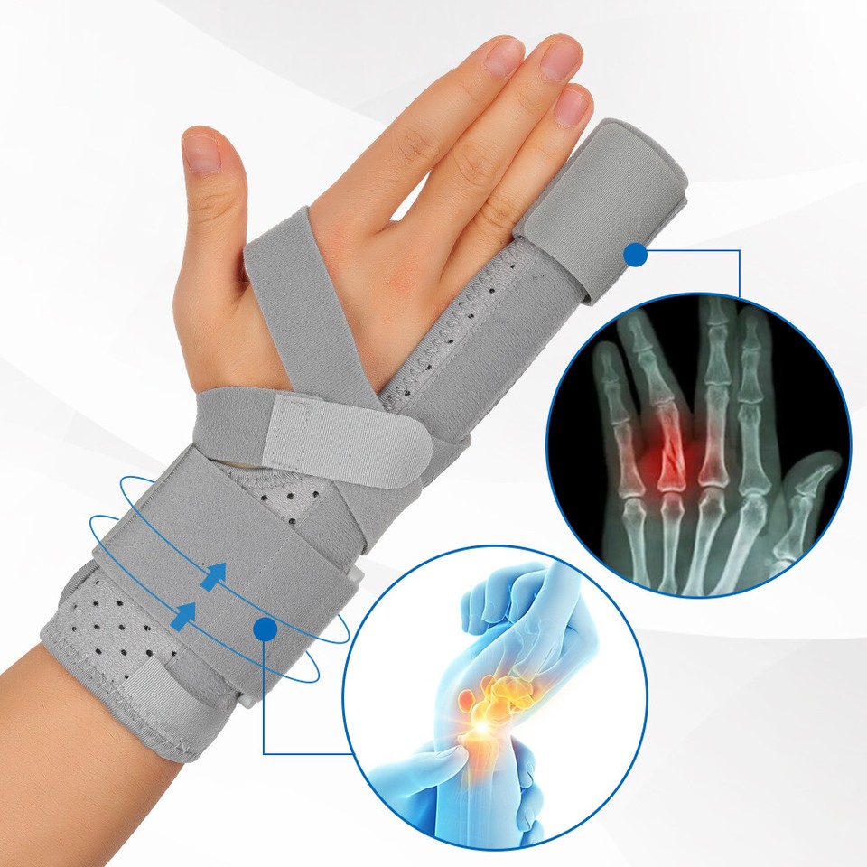 CFR Finger Trigger Splint Hand Wrist Brace Straightening Curved Locked ...