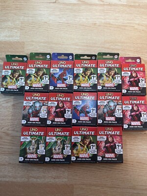 Uno ultimate marvel add-on packs lot of 15 packs unopened new | eBay
