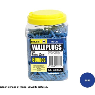 BLUE Wall Plugs 8mm X 50mm - Jar of 400 | eBay Australia