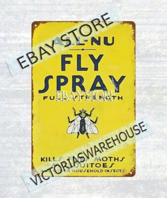All Nu Fly Spray Insect metal tin sign collectible dorm room metal wall ...