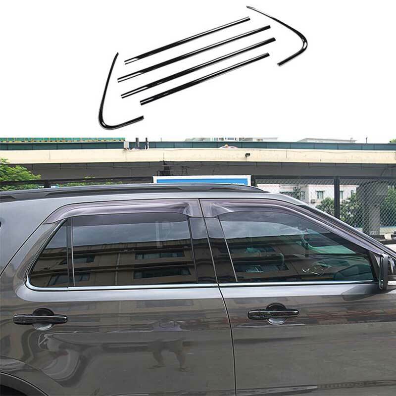 For Ford Explorer 2011-2019 Black Steel Window Molding Trim Decoration ...
