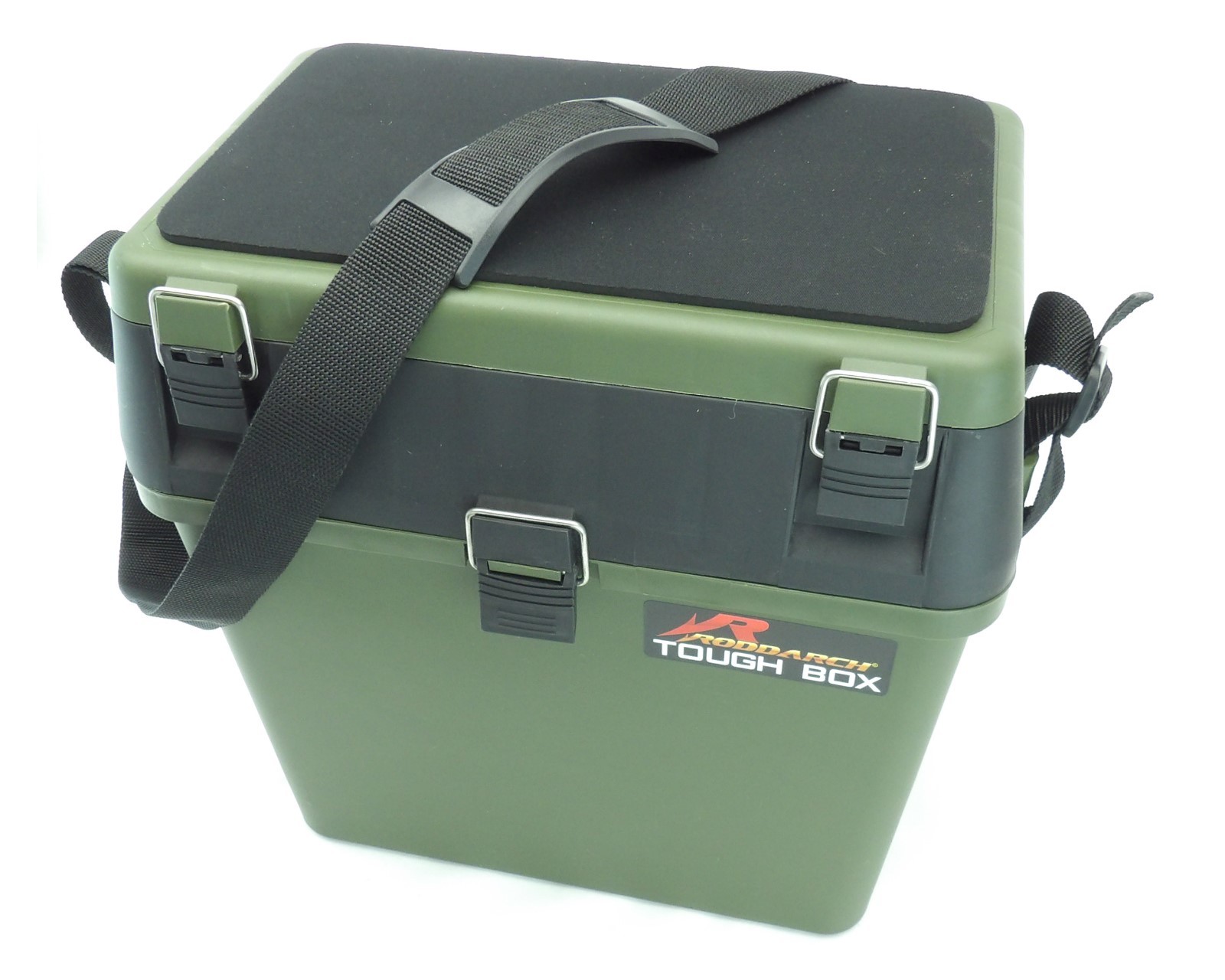 Fishing Seat Box & Tackle Box. Padded Strap & Seat Pad RODDARCH TOUGH ...