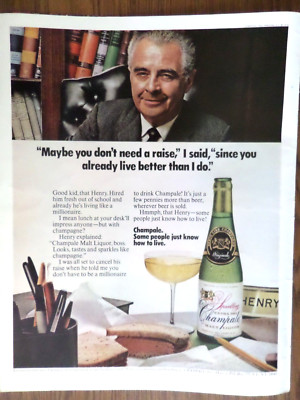 1970 Champale Champagne Ad Maybe you Don't Need a Raise | eBay