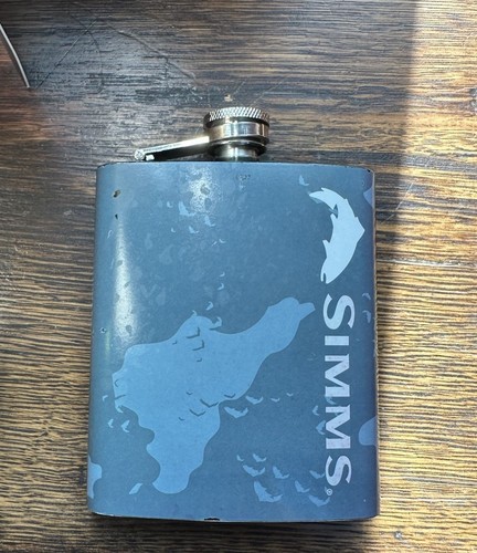 Simms Fishing Products Stainless Steel 7oz Drink Flask Blue Camo Fly ...