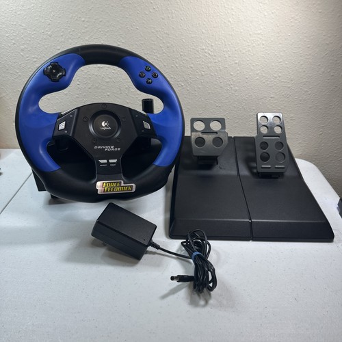 Logitech Driving Force Feedback E-UC2 Steering Wheel for PS2/PS3/PC w ...