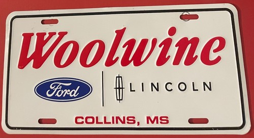Woolwine Ford Dealership Booster License Plate Collins Mississippi ...