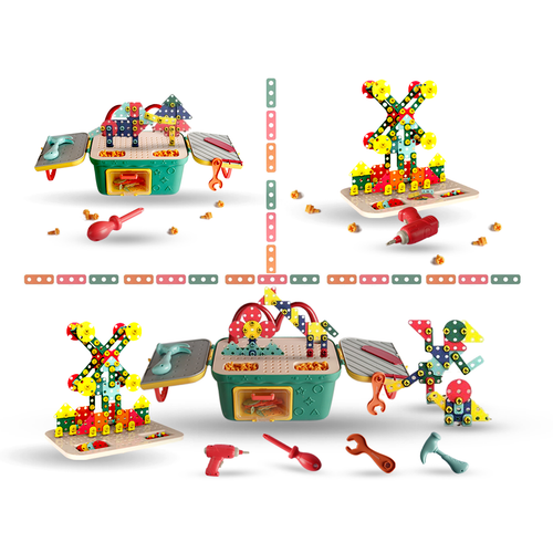 Mosaic Building Blocks Bricks Peg Opt Electric Drill Assemble DIY Toy ...