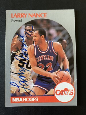 Larry Nance Signed 1990-91 NBA Hoops #78 Card Cleveland Cavaliers ...