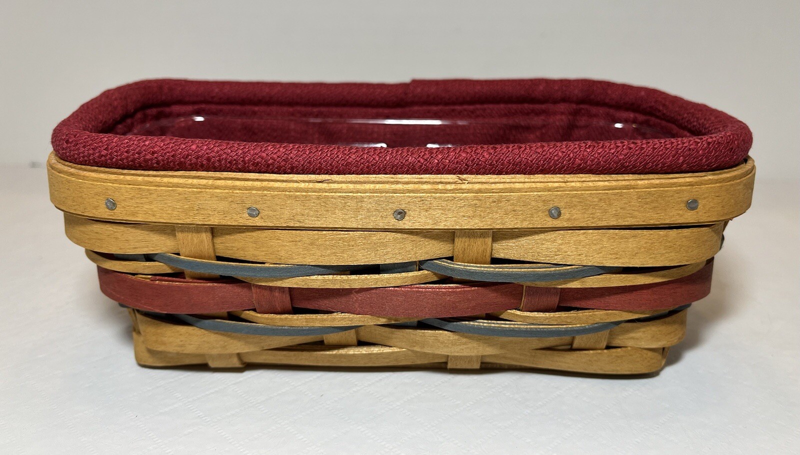Longaberger 2007 Tid Bit Basket W/ Red Fabric Liner & Protector | eBay