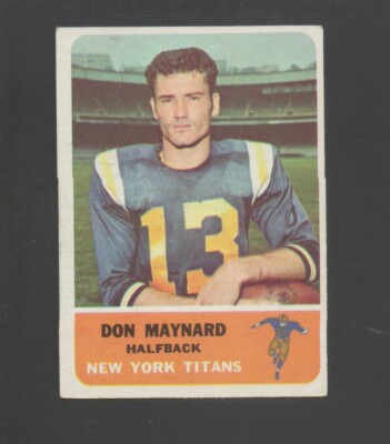 1962 Fleer Football Card #59 Don Maynard-New York Titans Ex Card | eBay