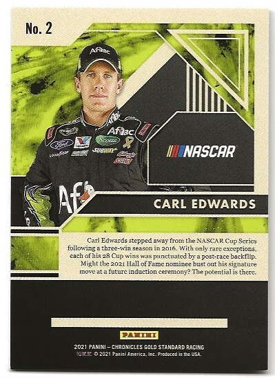 Carl Edwards 2021 Panini Chronicles Gold Standard Purple /25 | eBay
