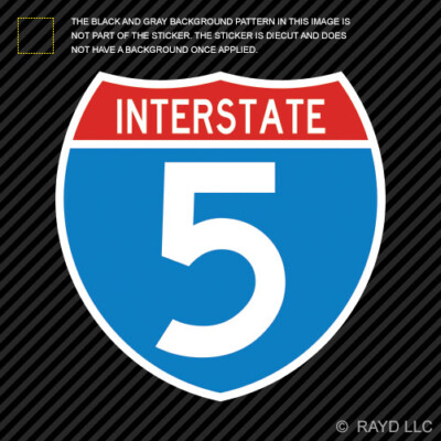 Interstate 5 Highway Sign Sticker Die Cut Vinyl los angeles hollywood ...