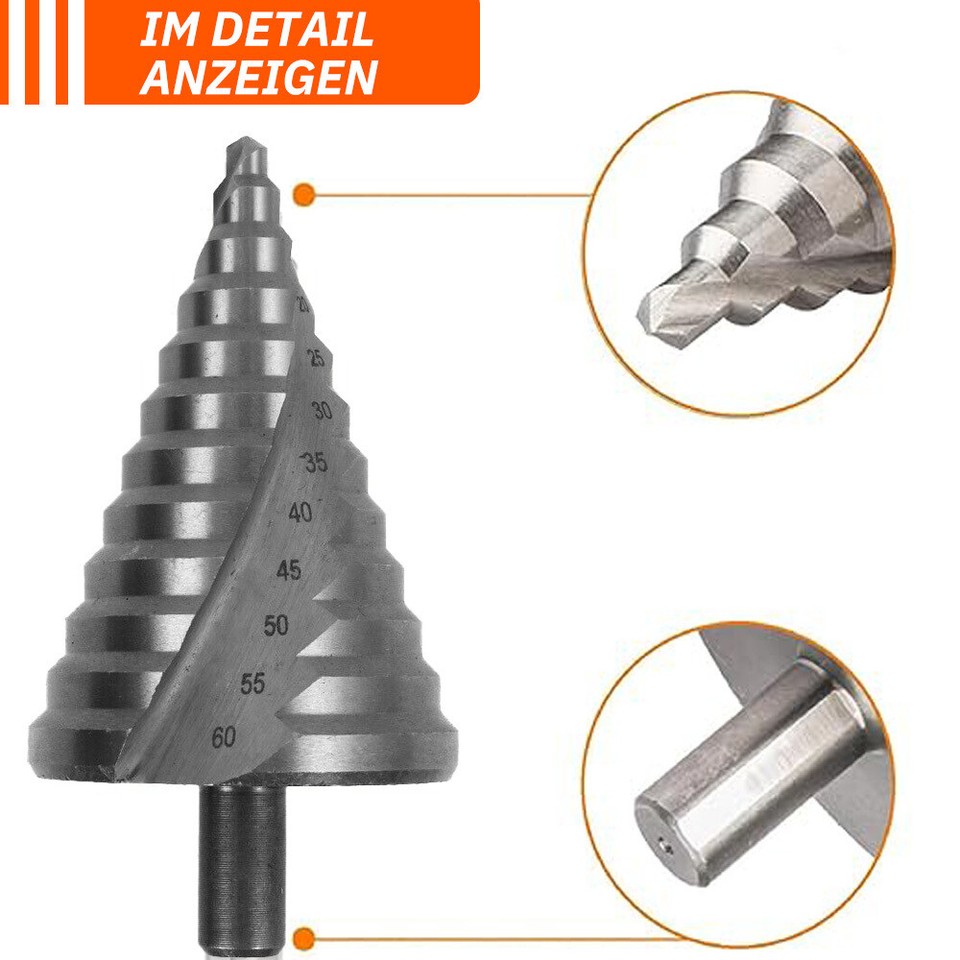 HSS Titan Fräser Senker Ø6-60mm Stufenbohrer Konusbohrer Schälbohrer ...