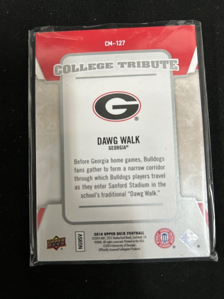 2014 UPPER DECK COLLEGE TRIBUTE PATCH Georgia Bulldogs DAWG WALK ...