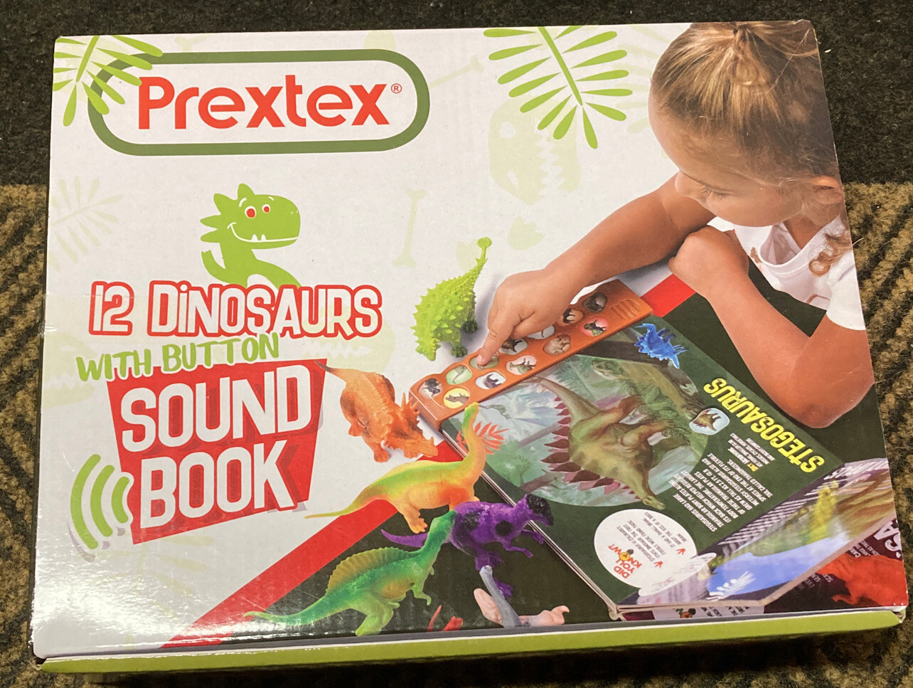 Prextex Toddler 12 Realistic Dinosaurs Toy with Interactive Dinosaur ...