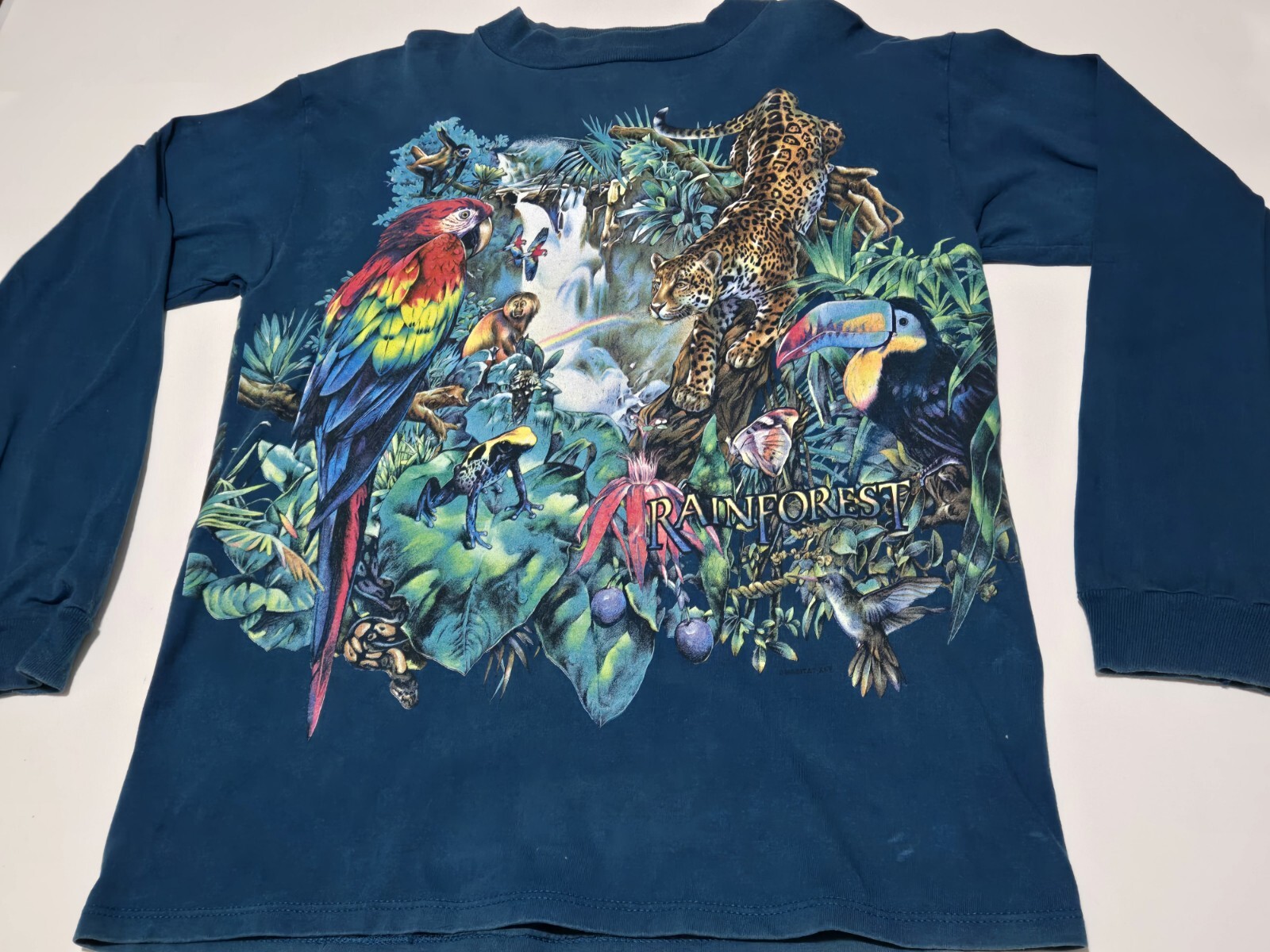 Vintage 90s Rainforest Animals Habitat Long Sleeve T-… - Gem
