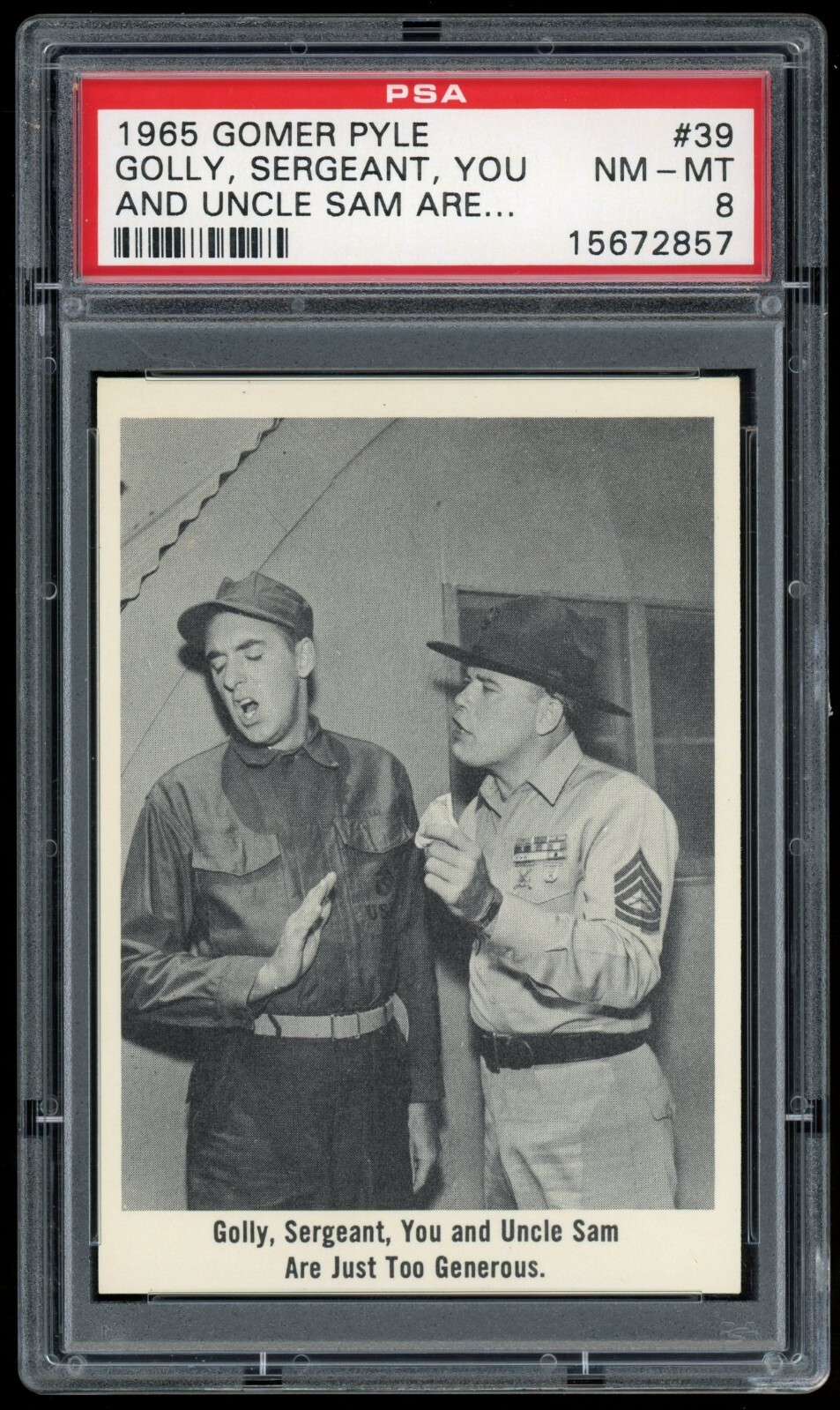 1965 Fleer Gomer Pyle USMC Card #39 Golly Sergeant You and Uncle Sam ...