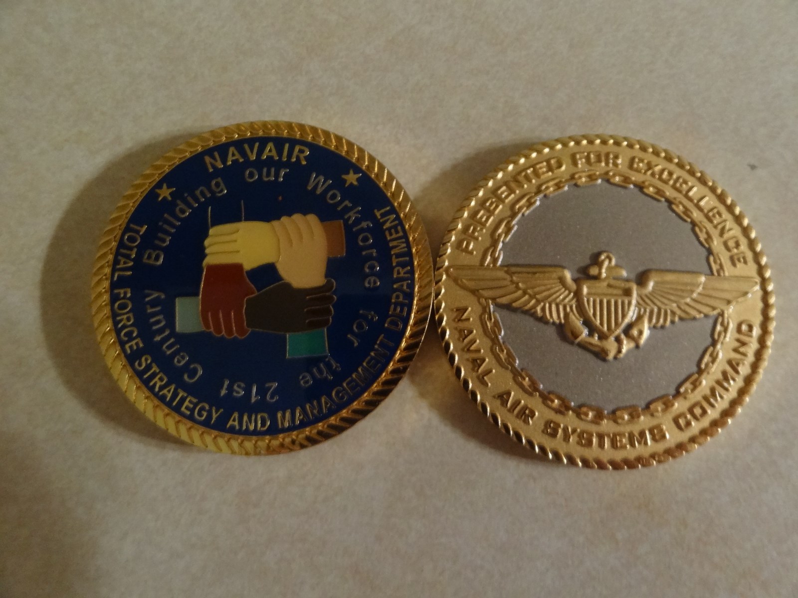 CHALLENGE COIN US NAVAL AIR SYSTEMS COMMAND NAVAIR TOTAL FORCES ...