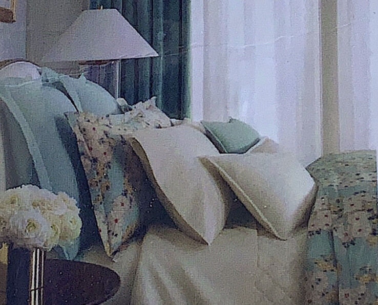 RALPH LAUREN CASSIE SONYA ONE EUROPEAN SHAM 100% LINEN VELVET TRIM ...