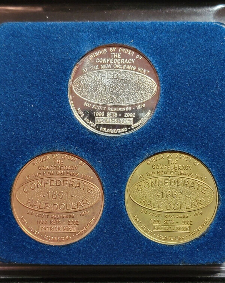 2002 Patrick Mint Confederate Half Dollar Restrike 3-Coin Set | eBay