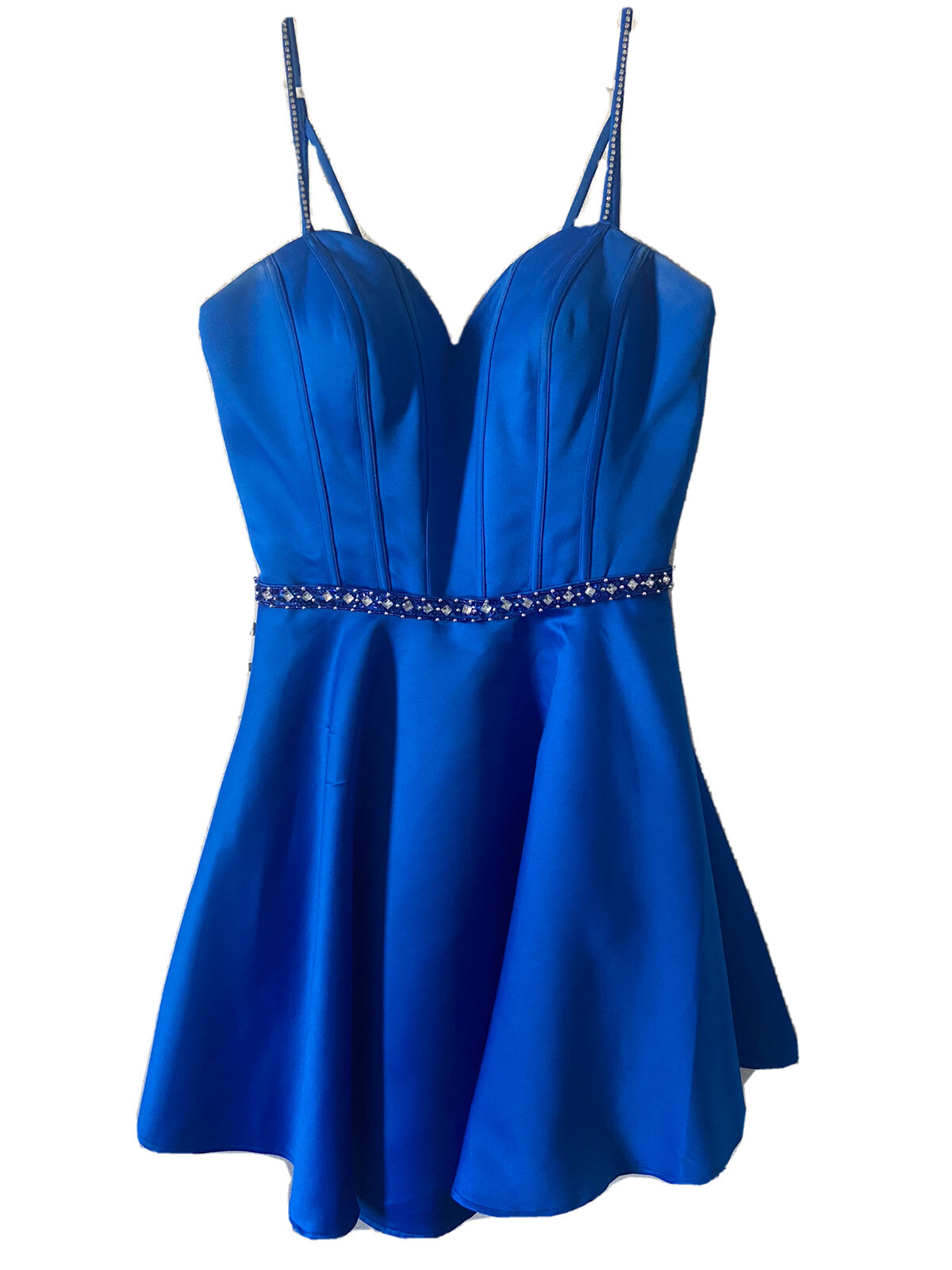 Royal Blue Cocktail Prom Dress With Pockets - Gem