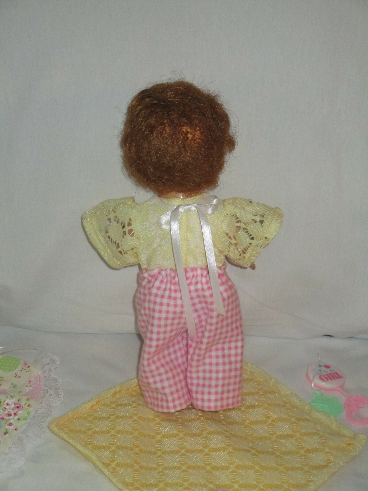 Adorable 11 " Tiny Tears NO Doll Clothing Lot Dress Yellow Pink Bib ...