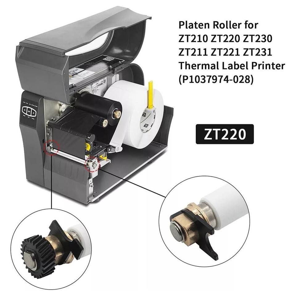 P1037974-028 Transfer Platen Roller for Zebra ZT230 ZT220 ZT210 ZT231 ...