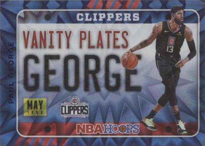 2020-21 Panini NBA Hoops - Vanity Plates Paul George #8 Purple ...