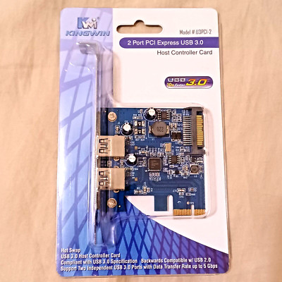2-Port USB 3.0 PCI-Express PCIe Adapter Controller Card Kingwin - Open ...