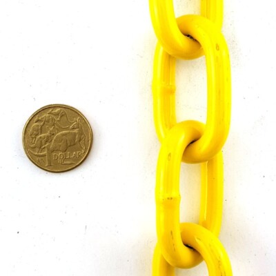 Hi Vis Safety Chain 6mm steel powder coated bright yellow per meter | eBay