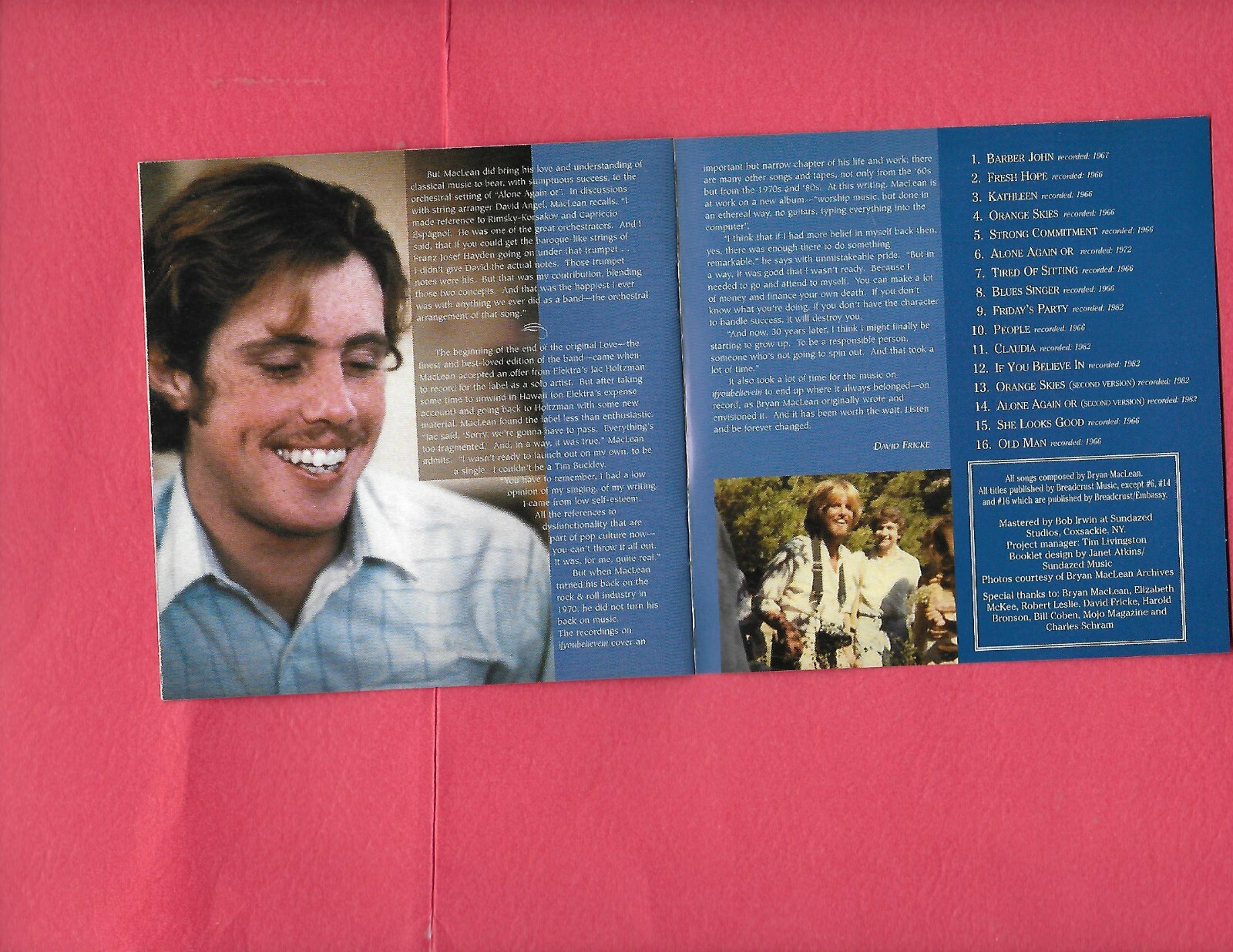 IfYouBelieveIn CD Bryan MacLean Love Arthur Lee Sundazed Classic FL BW ...