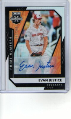 2021 Elite Extra Edition Signatures Prime Numbers A #140 Evan Justice ...