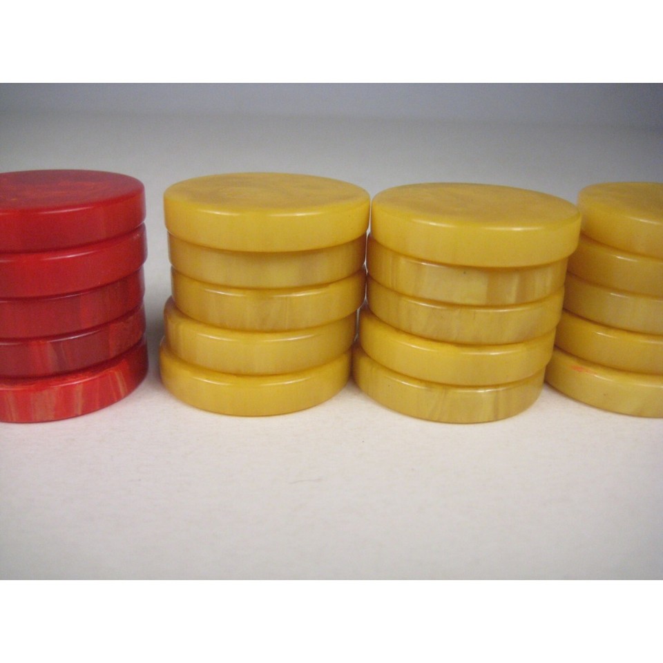Vintage Cardinal Backgammon Set 30 Bakelite Marbled Catalin Tiles ONLY ...
