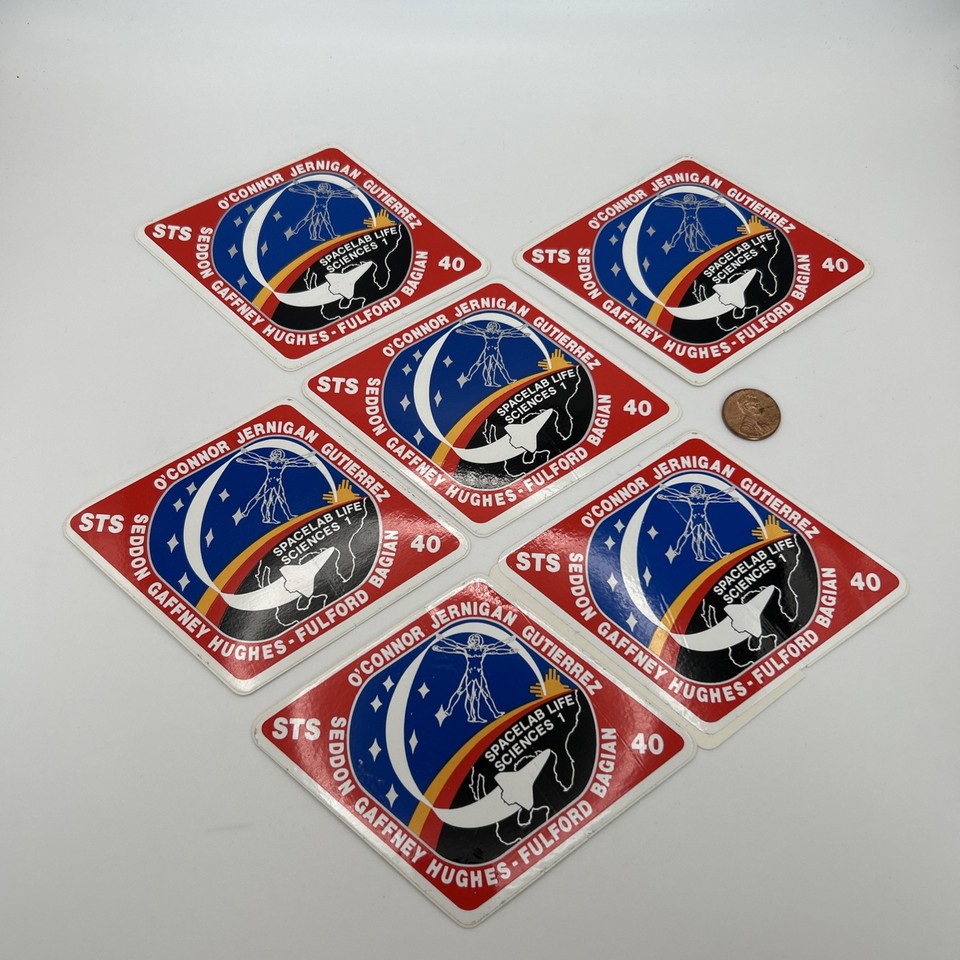 7 STICKER Decals NASA STS-40 SPACE SHUTTLE Columbia 1991 SPACELAB Life ...
