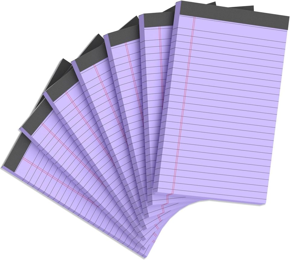 7Pcs Small Legal Pads 5X8 Note Pads Purple Notepad College Ruled ...