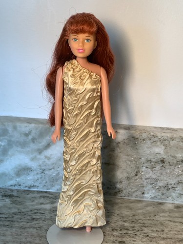 Vintage 1988 Creata Barbie Doll Clone In Homemade Gold Gown Red Hair | eBay