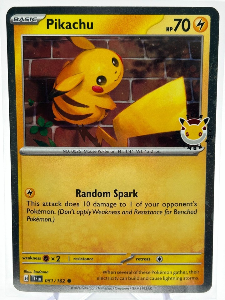 Pikachu Stamped Promo (051/162) - Pokémon - Pokémon Day 30th w/ Coin | eBay